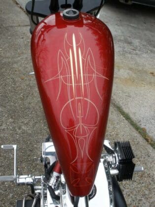 CFL#11 CANDY RED built by Garage Built Bikes of U.S.A.