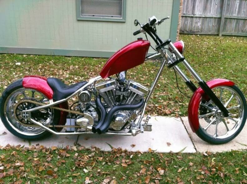 CFL#11 CANDY RED built by Garage Built Bikes of U.S.A.