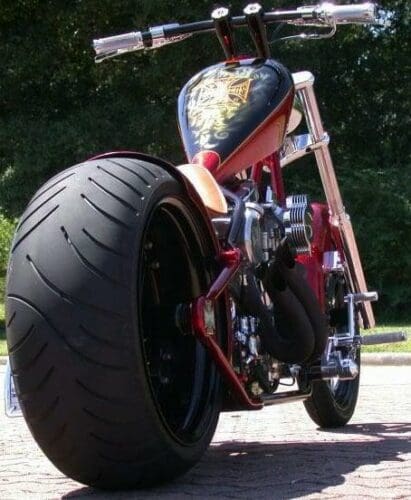 CFL 4 UP RED-BLACK built by Garage Built Bikes of U.S.A.