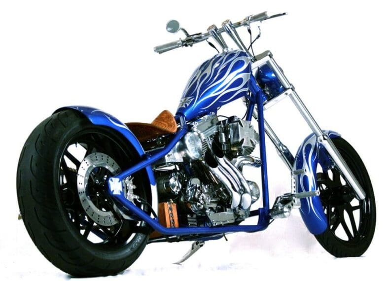 CFL#9 BLUE CFL built by Garage Built Bikes of U.S.A.