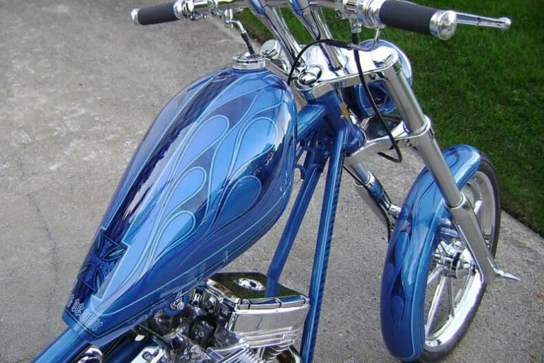 Blue Candy CFL built by West Coast Choppers - WCC of U.S.A.