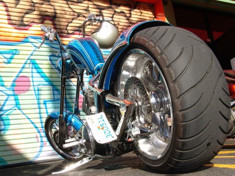 El Diablo Chrome/Blue built by West Coast Choppers - WCC of U.S.A.