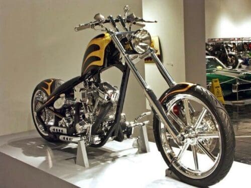 El Diablo black gold built by West Coast Choppers - WCC of U.S.A.