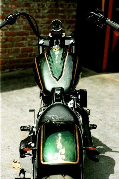 H.D. Softail Green built by West Coast Choppers - WCC of U.S.A.