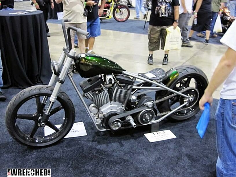 Green Bobber built by TPJ Customs of U.S.A.