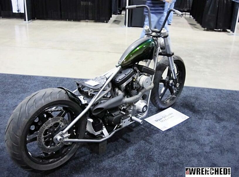 Green Bobber built by TPJ Customs of U.S.A.