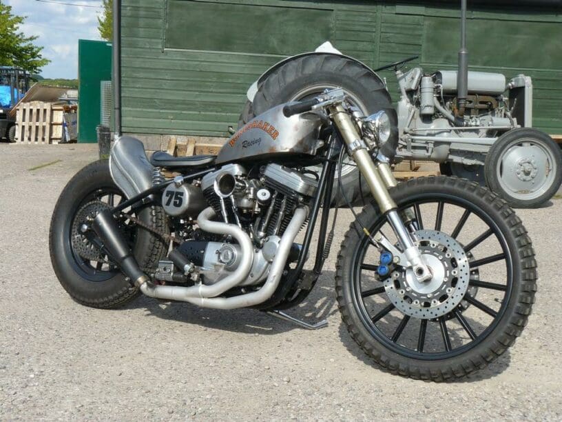 Sportster Racers built by Boneshaker Choppers of England