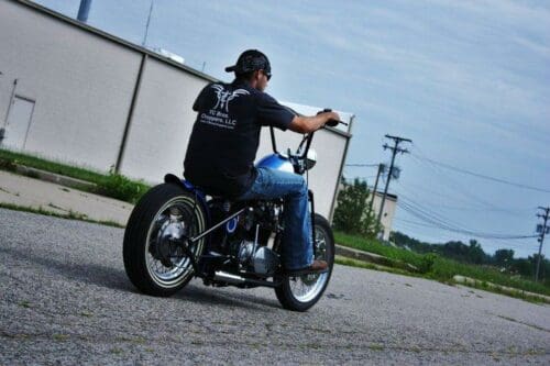 Blue Collar Bobber built by TC Bros. Choppers LLC of U.S.A.