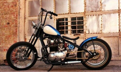 Blue Collar Bobber built by TC Bros. Choppers LLC of U.S.A.