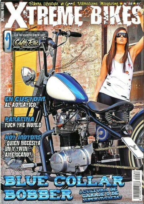 Blue Collar Bobber built by TC Bros. Choppers LLC of U.S.A.