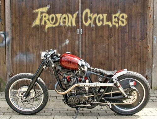 SR400 Drag Race Bar Hopper built by Trojan Cycles of Japan