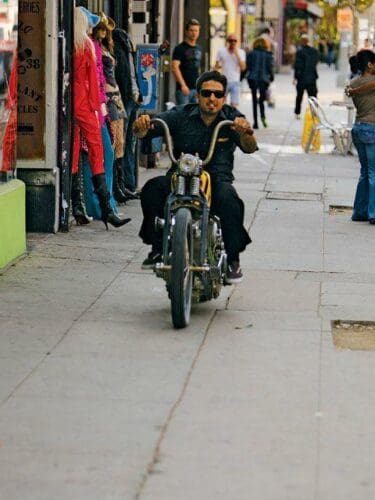 Black/Yellow Vanilla Gorilla built by Powerplant Choppers of U.S.A.