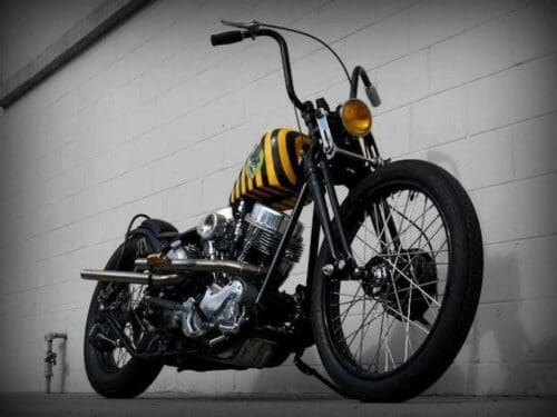 Black/Yellow Vanilla Gorilla built by Powerplant Choppers of U.S.A.