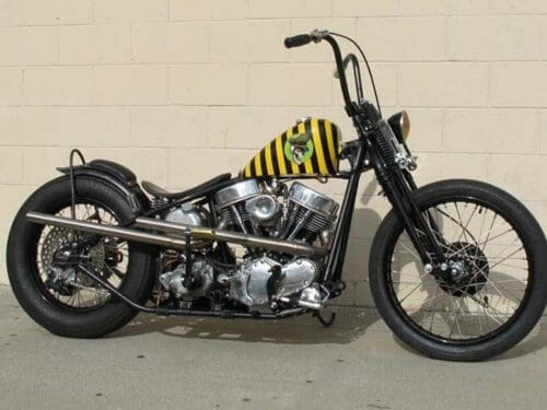 Black/Yellow Vanilla Gorilla built by Powerplant Choppers of U.S.A.