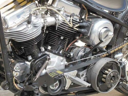 Black/Yellow Vanilla Gorilla built by Powerplant Choppers of U.S.A.