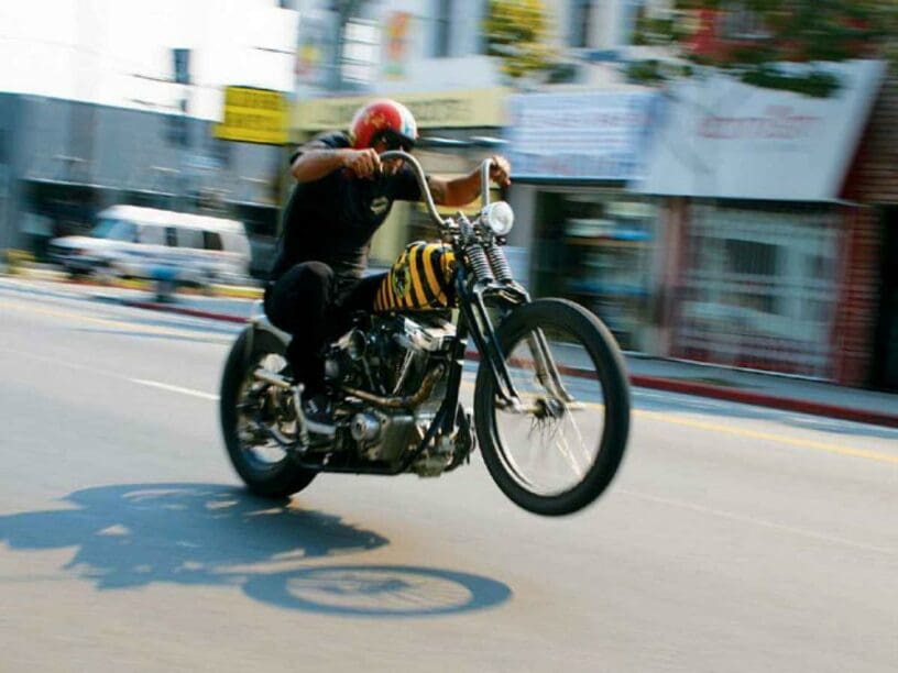 Black/Yellow Vanilla Gorilla built by Powerplant Choppers of U.S.A.