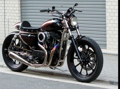 Two Tone Cafe XLH1200S built by Tramp Cycle of Japan
