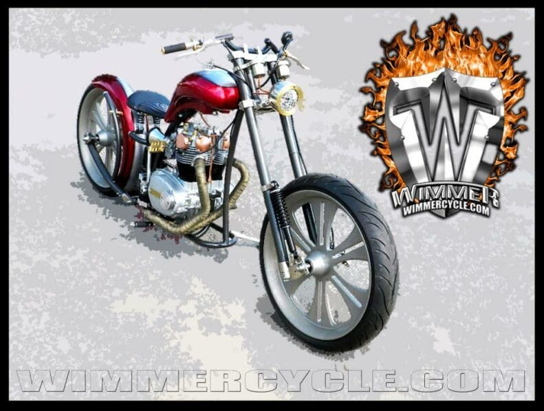 Red XS650 built by Wimmer Custom Cycle of U.S.A.
