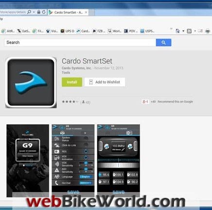Cardo SmartSet App - webBikeWorld