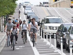 Cyclists and pedestrians hamper lane filtering - webBikeWorld