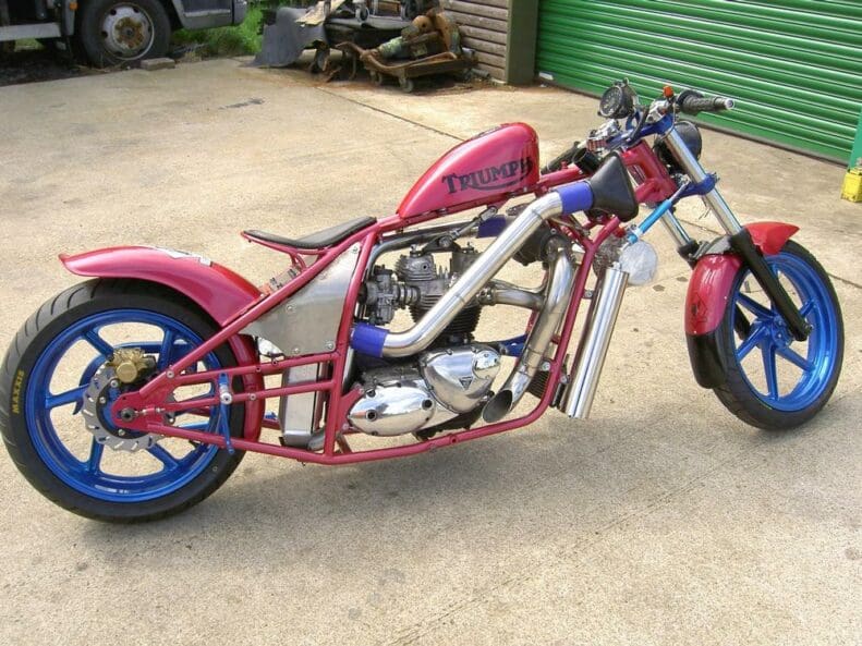 Pink Triumph built by Garage Built Bikes of England