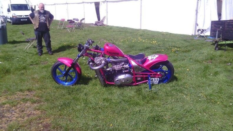 Pink Triumph built by Garage Built Bikes of England