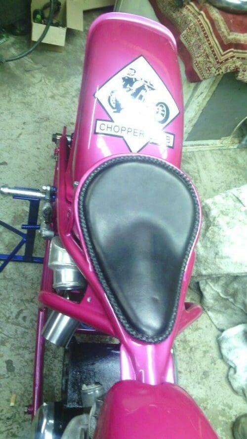 Pink Triumph built by Garage Built Bikes of England