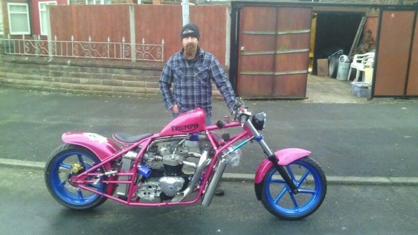 Pink Triumph built by Garage Built Bikes of England