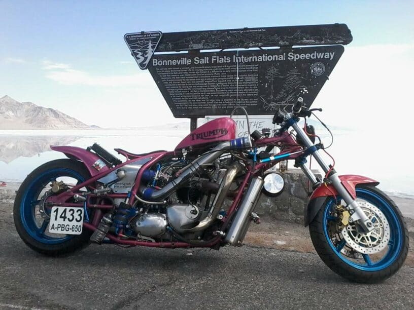 Pink Triumph built by Garage Built Bikes of England