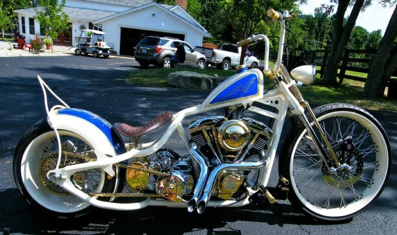 The Brass Chimp built by Rods & Rides Motorcycle Company of U.S.A