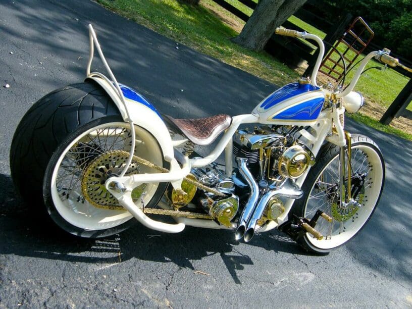The Brass Chimp built by Rods & Rides Motorcycle Company of U.S.A