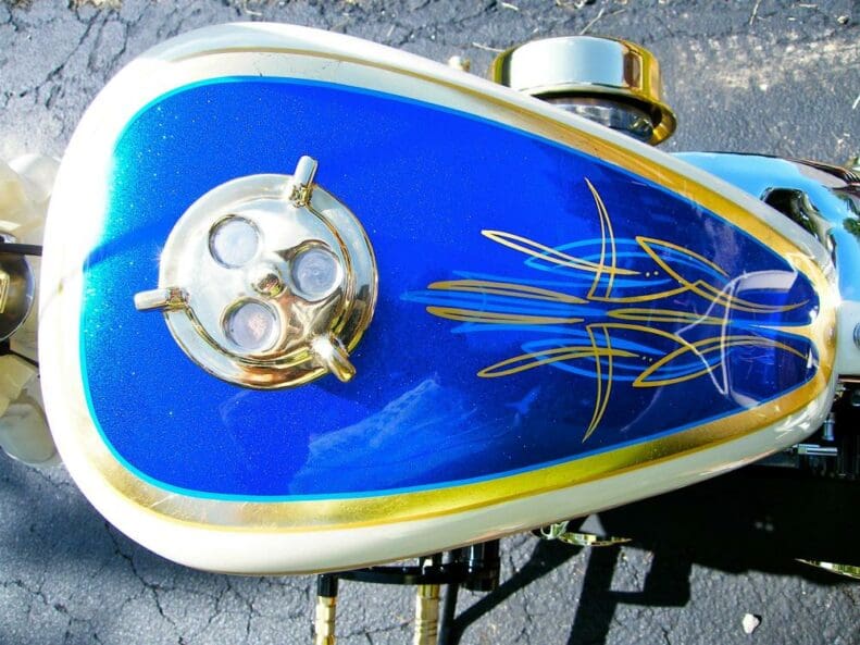 The Brass Chimp built by Rods & Rides Motorcycle Company of U.S.A