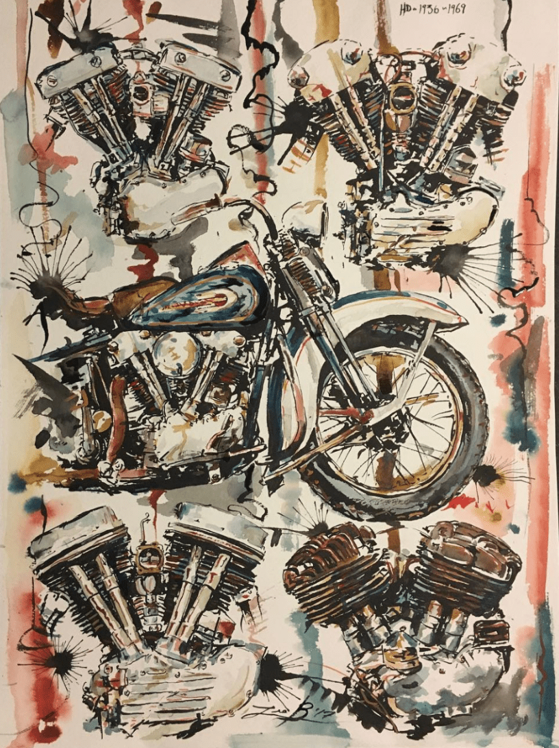 Badass Motorcycle Art by Leebullockart - webBikeWorld