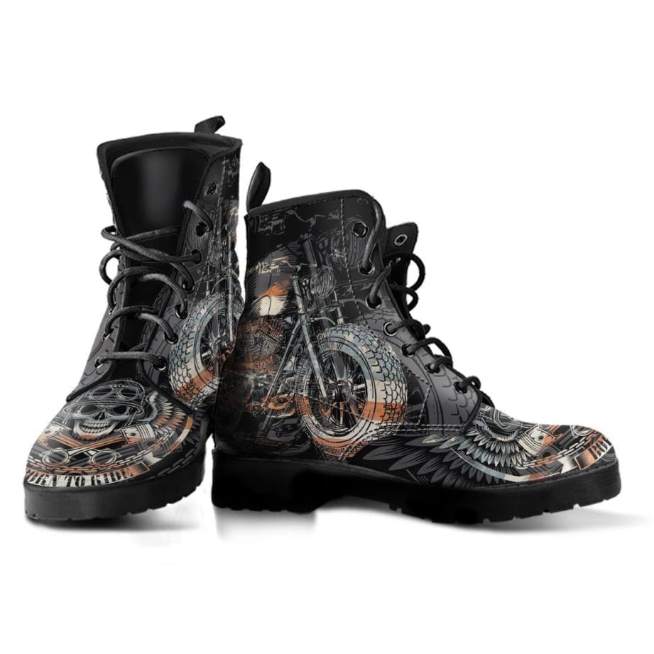 Badass Motorcycle Art with Yes We Vibe Biker Boots - webBikeWorld