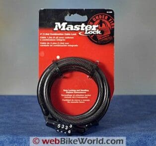 Master Lock Self-Coiling Combination Lock With Cable - webBikeWorld