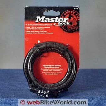 Master Lock Self-Coiling Combination Lock With Cable - webBikeWorld