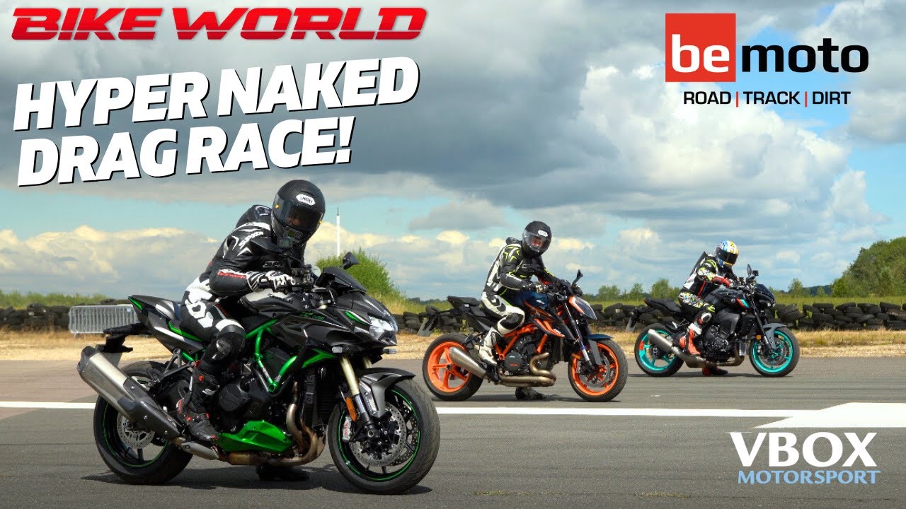 DRAG RACE: Kawasaki ZH2 vs KTM Super Duke R vs Yamaha MT10 - webBikeWorld