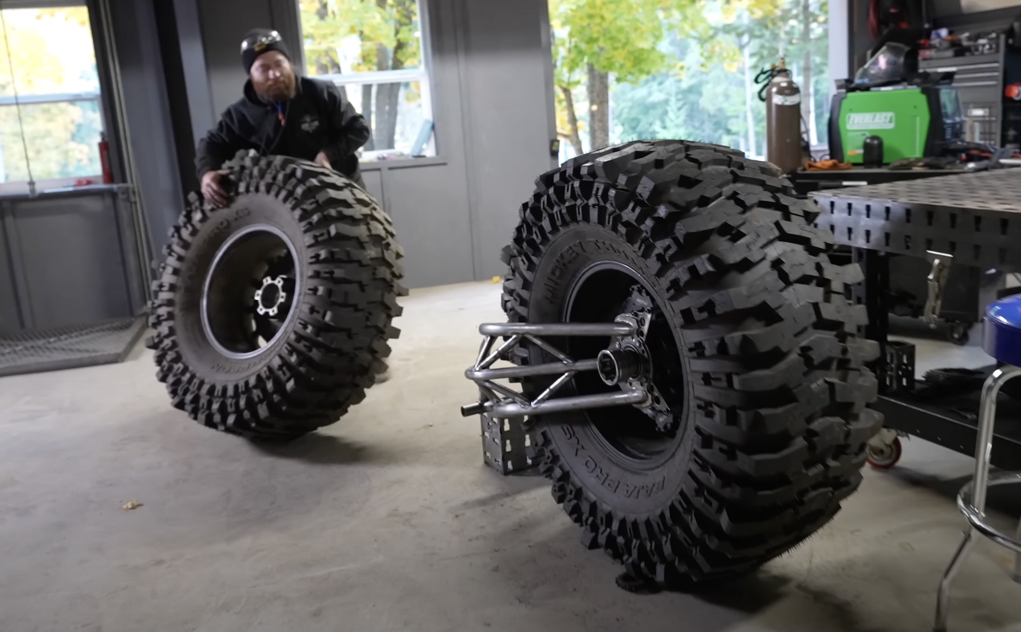 Criminal Customs: Monster Chopper has 46” Knobblies and a Single-Sided ...