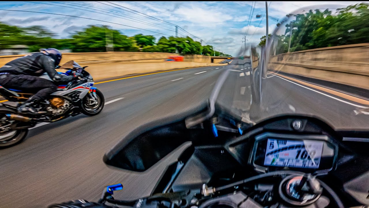 Kawasaki Ninja ZX-10R And BMW S 1000 RR Zooming Down The Freeway Like ...