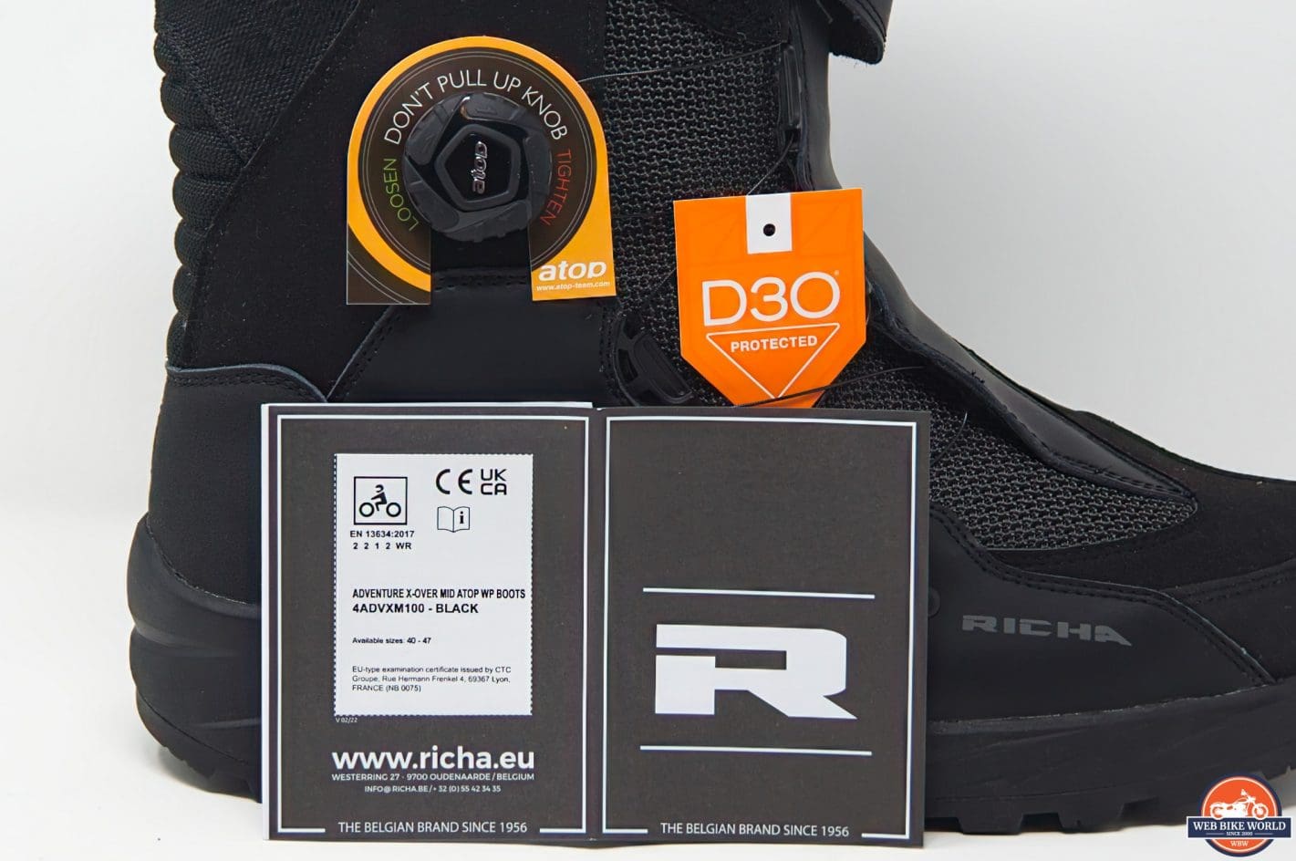 Richa Adventure X-Over Mid ATOP WP Boots Hands-On Review - webBikeWorld